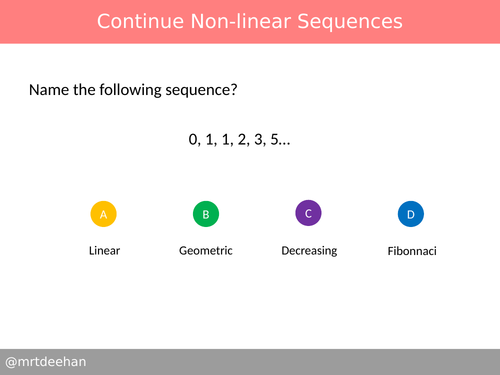 Continue Non-linear Sequences Diagnostic Questions | Teaching Resources Continue Non-linear Sequences Diagnostic Questions | Teaching Resources