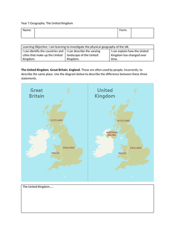 Distance learning UK Geography | Teaching Resources