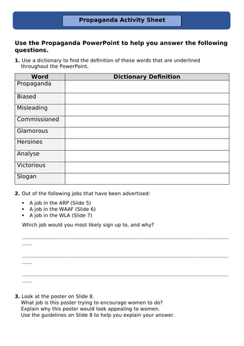 World War 2 Propaganda Women in the War KS2 | Teaching Resources