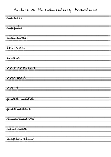 Autumn Handwriting Practice | Teaching Resources