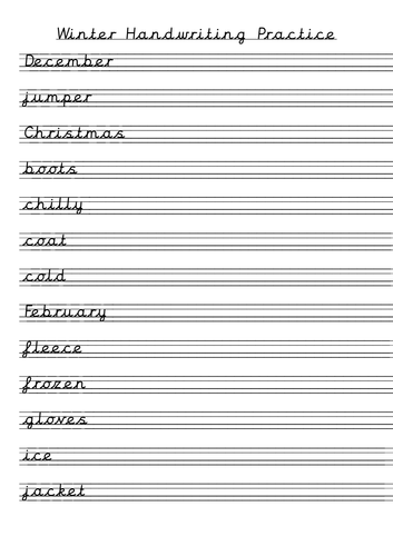 Winter Handwriting Practice | Teaching Resources