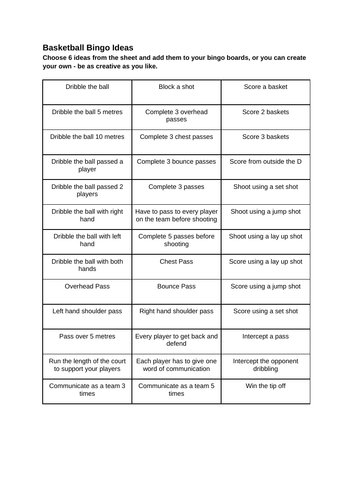 Basketball Bingo | Teaching Resources