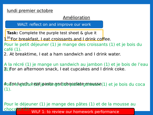 Secondary French resources: healthy living