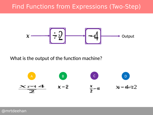Find Functions from Expressions (Two-Step) Diagnostic Questions ...
