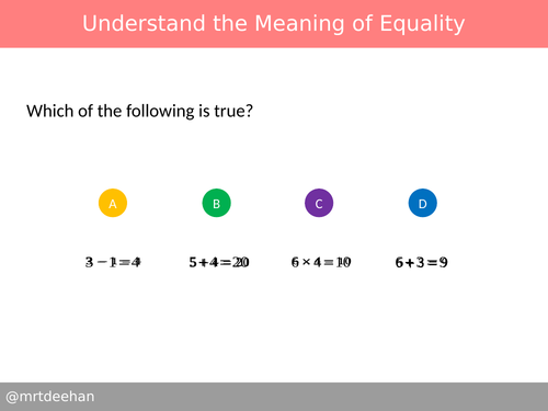 Understand the Meaning of Equality Diagnostic Questions | Teaching ...