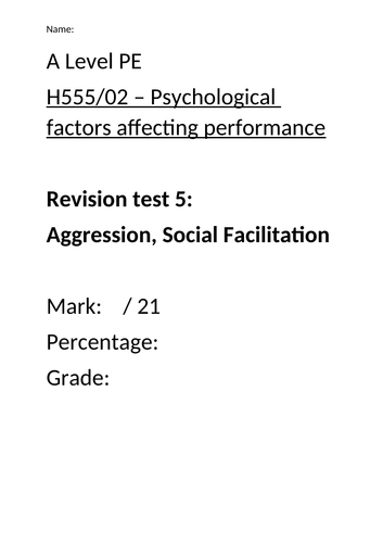Sport Psychology Exam Questions: Aggression & Social Facilitation ...