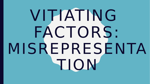 OCR LAW 2017 Spec. Unit 3 – Vitiating factors | Teaching Resources