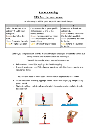 PE + Games - remote learning - year 3/4 | Teaching Resources