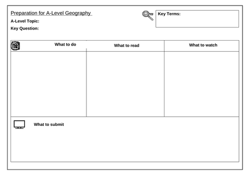 Preparation for A-Level Remote Learning Template | Teaching Resources