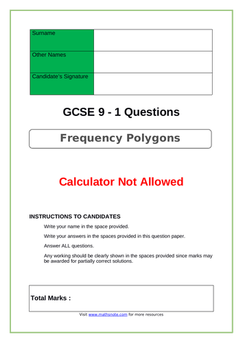 Frequency Polygons For Gcse 9 1 Teaching Resources