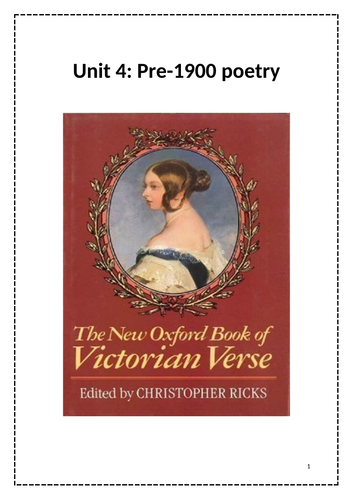 Victorian Poetry - Edexcel IAL | Teaching Resources