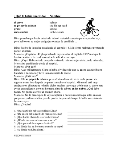 Spanish Past Perfect Reading: Lectura en el Pluscuamperfecto | Teaching ...