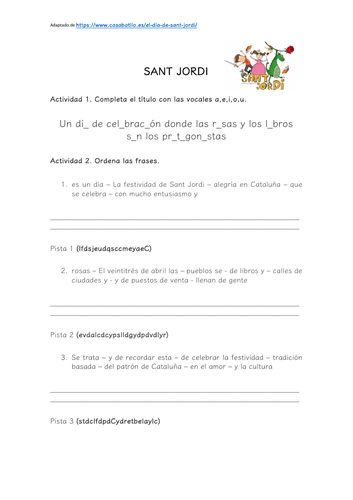 El día de Sant Jordi | Teaching Resources