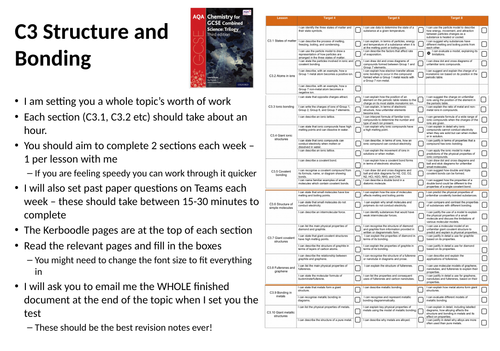 C3 Structure and Bonding | Teaching Resources