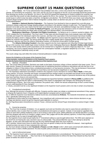 US Supreme Court Politics essay plans A* | Teaching Resources