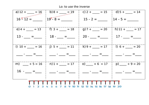 Inverse Operations Addition And Subtraction Worksheets Ks2
