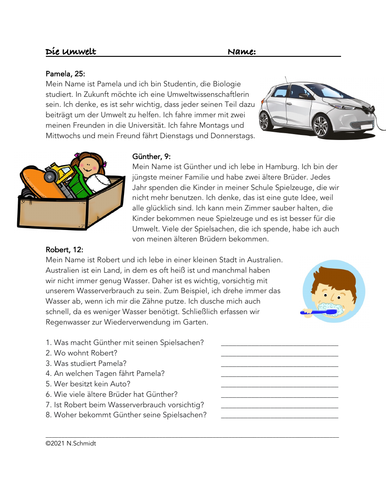 German Reading on Environmental Protection: Die Umwelt Lesung ...