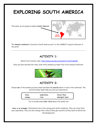 Exploring the Amazon Rainforest in South America | Teaching Resources