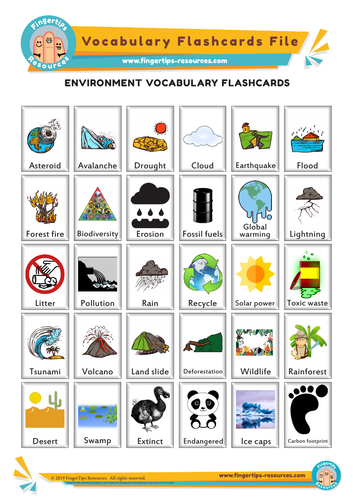 Environment Vocabulary Flashcards | Teaching Resources Environment Vocabulary Flashcards | Teaching Resources