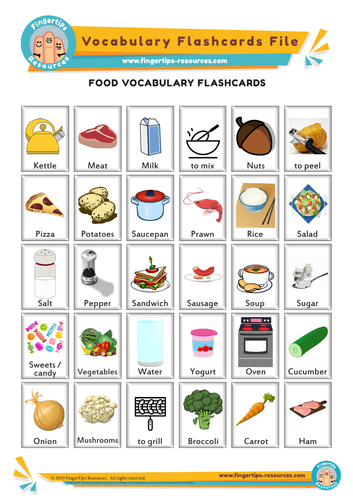 Food Vocabulary Flashcards | Teaching Resources