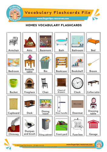 Homes Vocabulary Flashcards | Teaching Resources