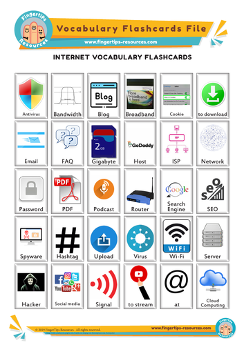 Internet Vocabulary Flashcards | Teaching Resources