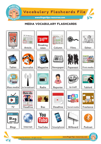 Media & News Vocabulary Flashcards | Teaching Resources