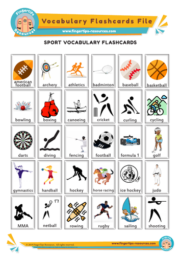 Sport Vocabulary Flashcards | Teaching Resources Sport Vocabulary Flashcards | Teaching Resources