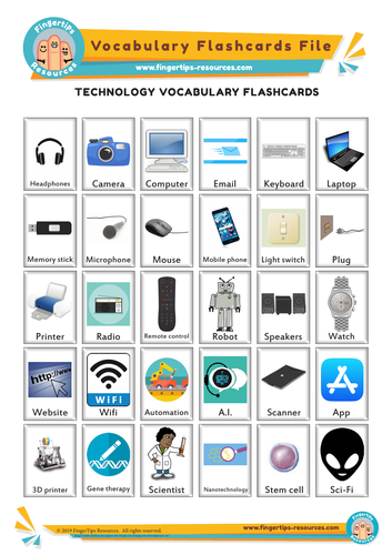 Technology Vocabulary Flashcards | Teaching Resources Technology Vocabulary Flashcards | Teaching Resources