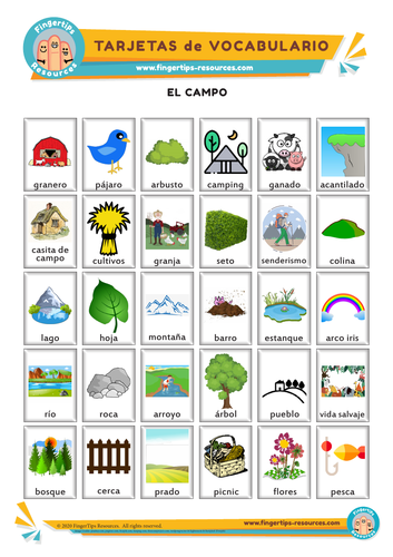 el Campo - Vocabulary Flashcards | Teaching Resources