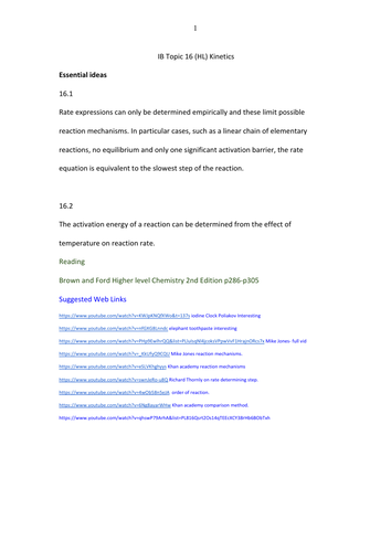 Reaction Kinetics for distance learning | Teaching Resources