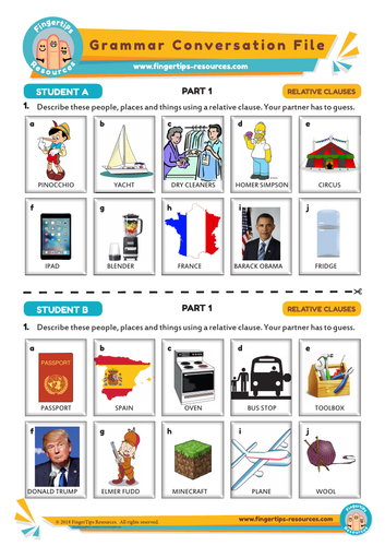 RELATIVE CLAUSES - Grammar Speaking | Teaching Resources