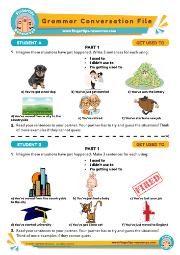 GET USED TO - Grammar Speaking | Teaching Resources