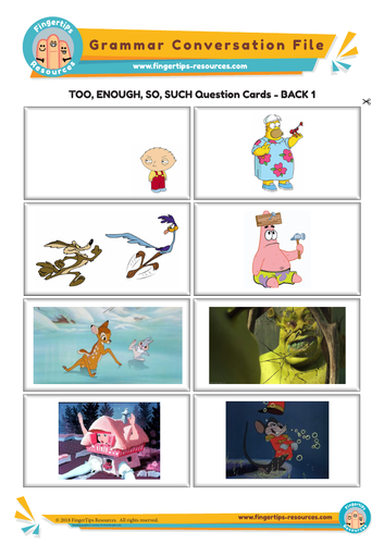 TOO, ENOUGH, SO, SUCH - Grammar Speaking | Teaching Resources