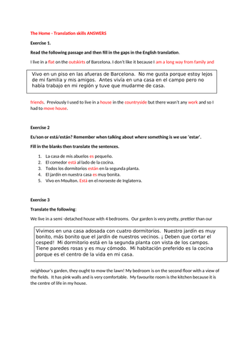 The Home translation skills | Teaching Resources