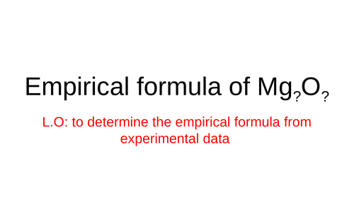 Empirical Formula Of Magnesium Oxide