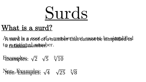 Surds Multiply Divide Adding Addition Subtraction Expand Single Bracket Teaching Resources