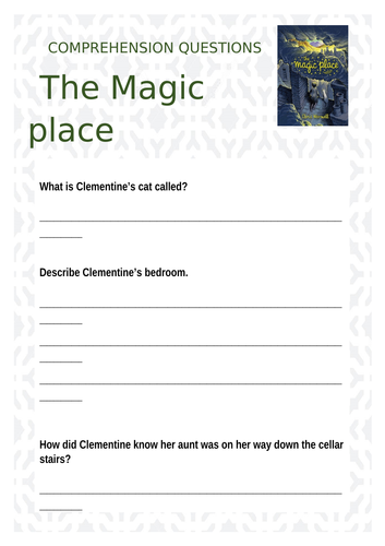 The Magic Place Comprehension Questions | Teaching Resources