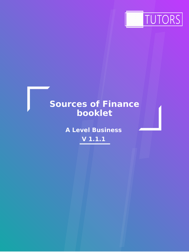 Sources of Finance Activity: A Level Business, GCSE Business | Teaching ...