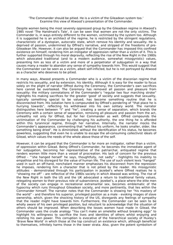 A* English Lit Essay - The Handmaid's Tale | Teaching Resources