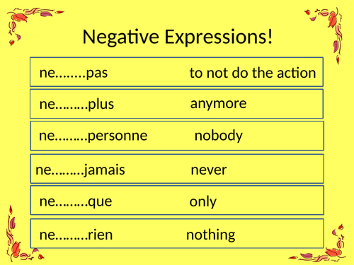 negative expressions | Teaching Resources