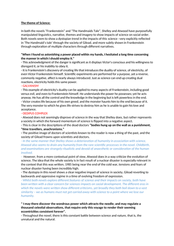 Science in The Handmaid's tale and Frankenstein | Teaching Resources