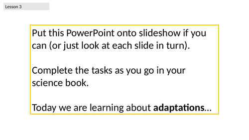 HOME LEARNING - KS4 Ecology Lesson 3- Adaptations - PowerPoint ...