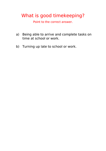 Good Time Keeping and Attendance | Teaching Resources