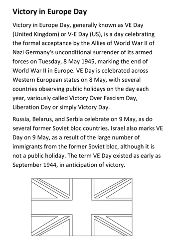 Victory in Europe Day Handout | Teaching Resources