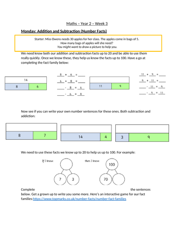 Maths Home Learning Week 3 | Teaching Resources