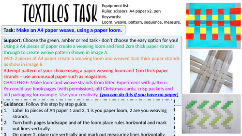 Weaving with paper- Textiles | Teaching Resources
