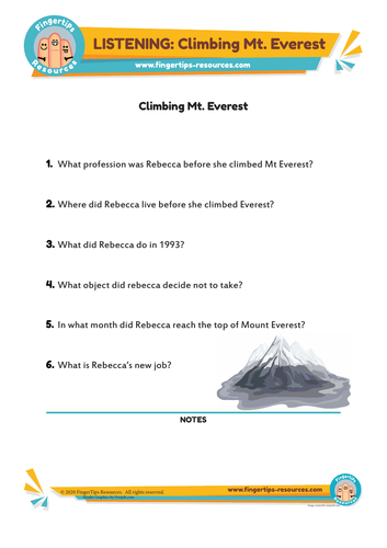 Climbing Everest - ESL Listening Activity | Teaching Resources