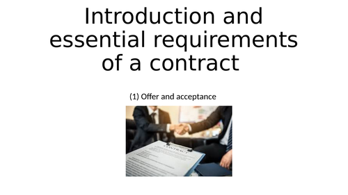 AQA Law: Essential elements of a Contract - 1 Offer and Acceptance ... AQA Law: Essential elements of a Contract - 1 Offer and Acceptance ...