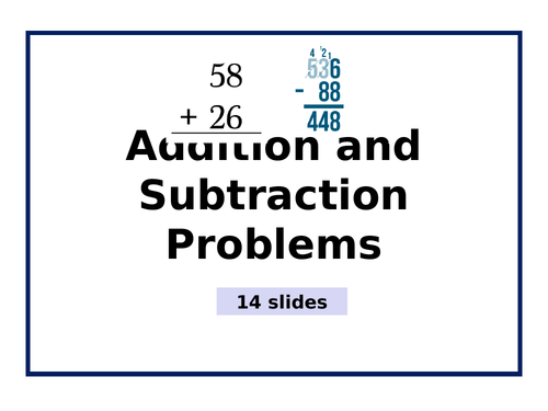 Addition and Subtraction Problems | Teaching Resources
